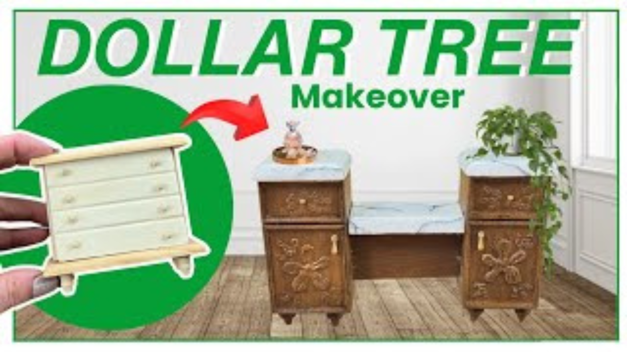 Easy Dollar Tree dollhouse dresser makeover