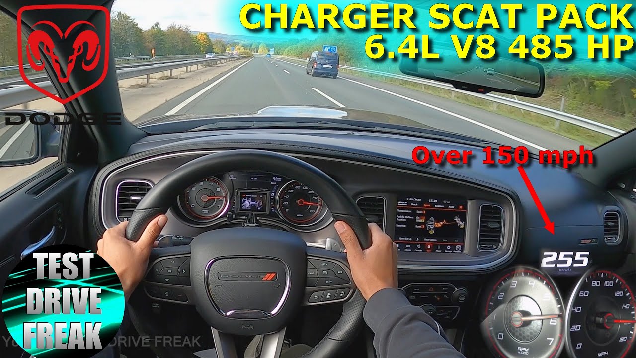 2020 Dodge Charger Scat Pack 6.4L V8 485 HP top speed Autobahn drive POV