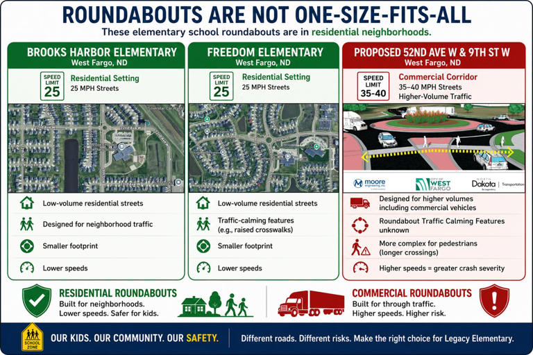 West Fargo commissioners reject proposed roundabout near Legacy Elementary