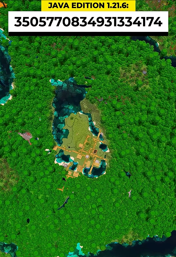 Minecraft village surrounded by jungle biome