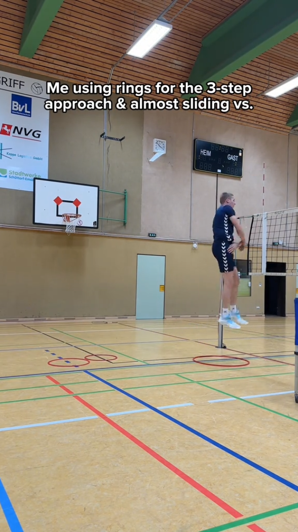 Use cones for 3 step approach training
