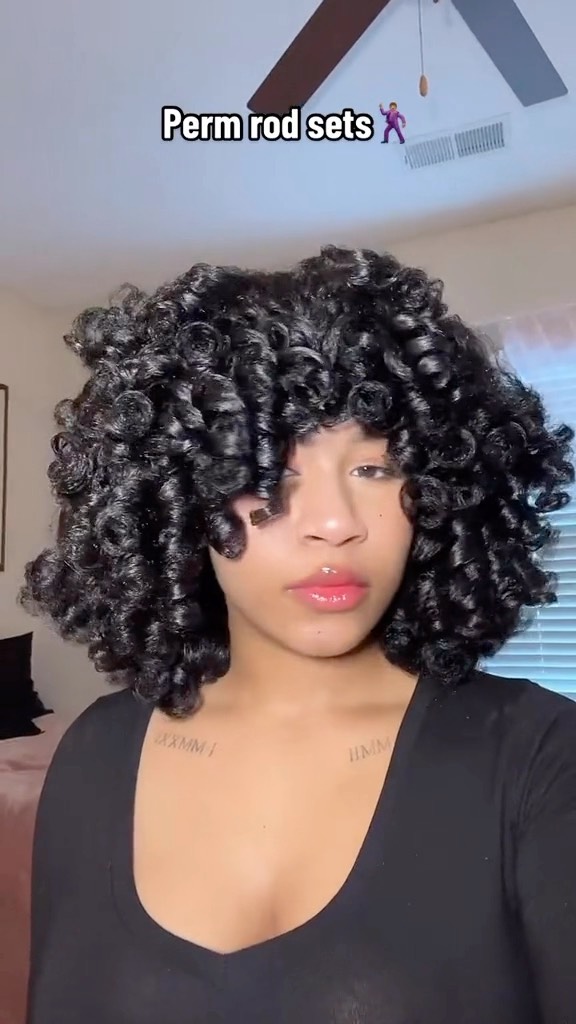 Perm rod set results on natural hair