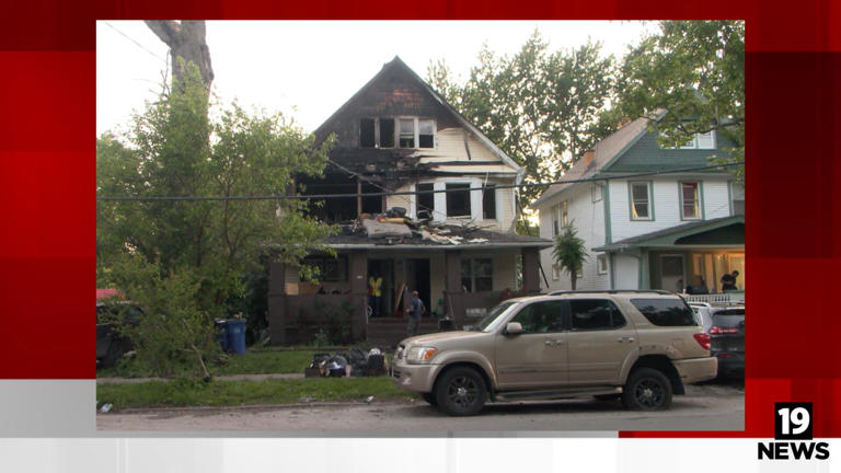 Fire crews battle Cleveland duplex blaze, ammunition heard popping inside