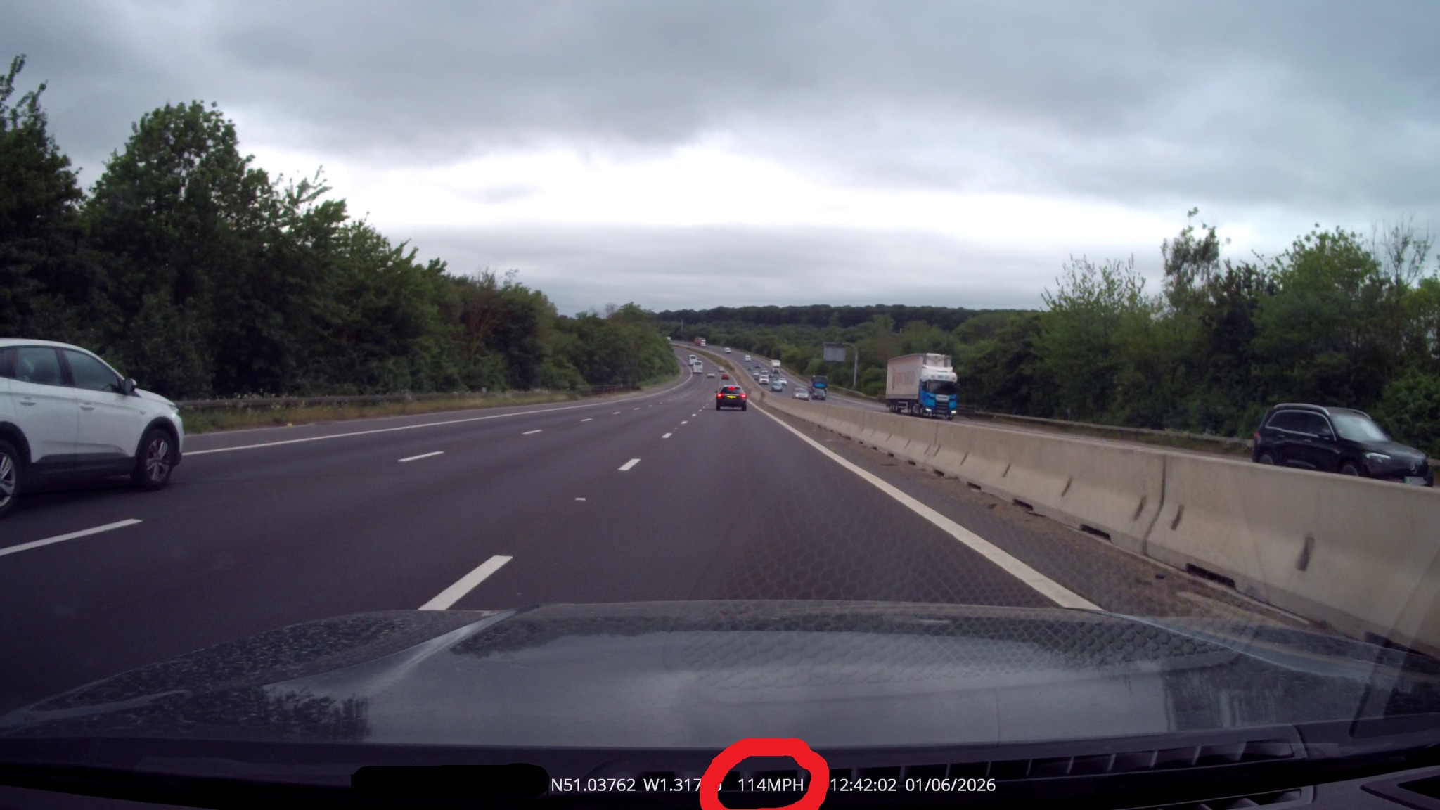 Police stop driver who exceeded speeds of 100mph on M3 with one-year ...