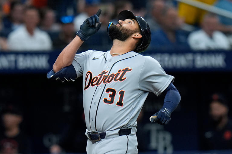 Tigers hit 5 home runs and hold off Rays 10-9 to halt skid behind ...