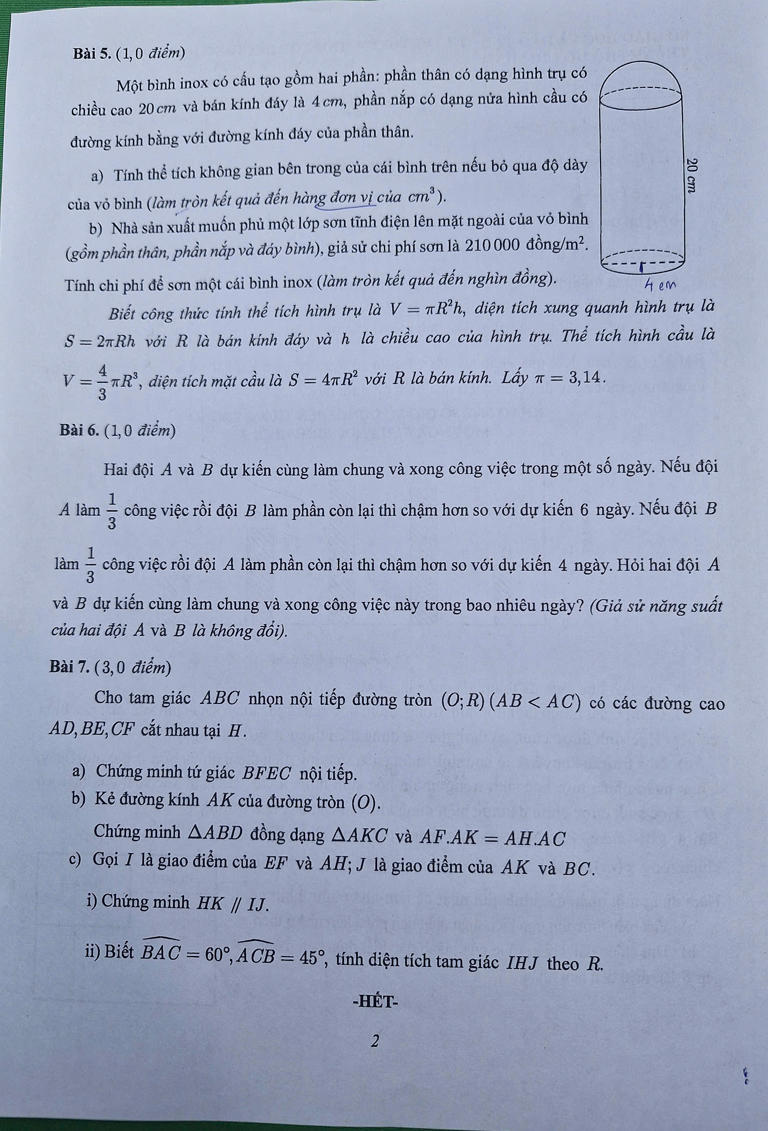 Đề Toán thi vào lớp 10 TP HCM