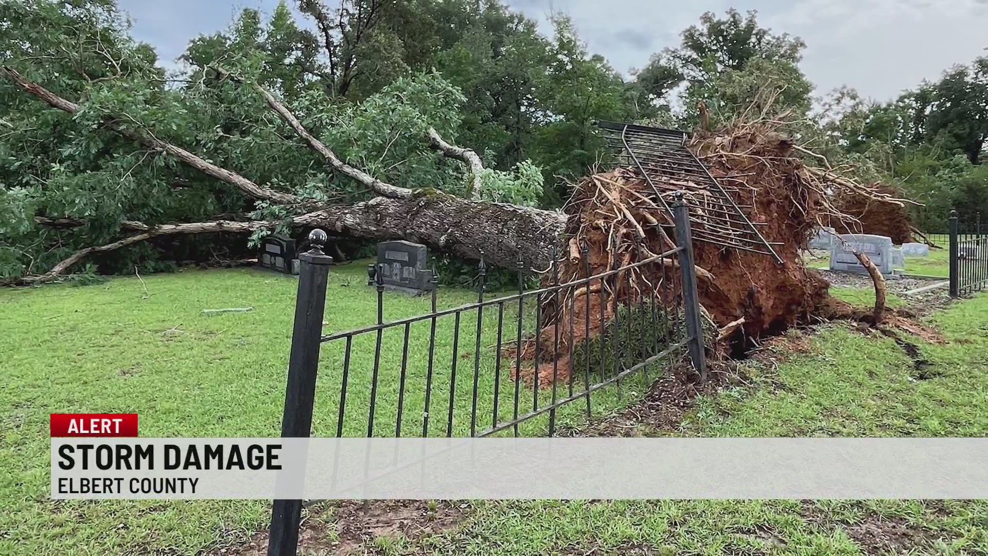 Storms damage trees, church in northeast Georgia