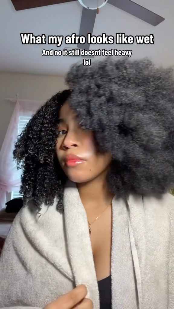 My afro hair wet vs dry comparison