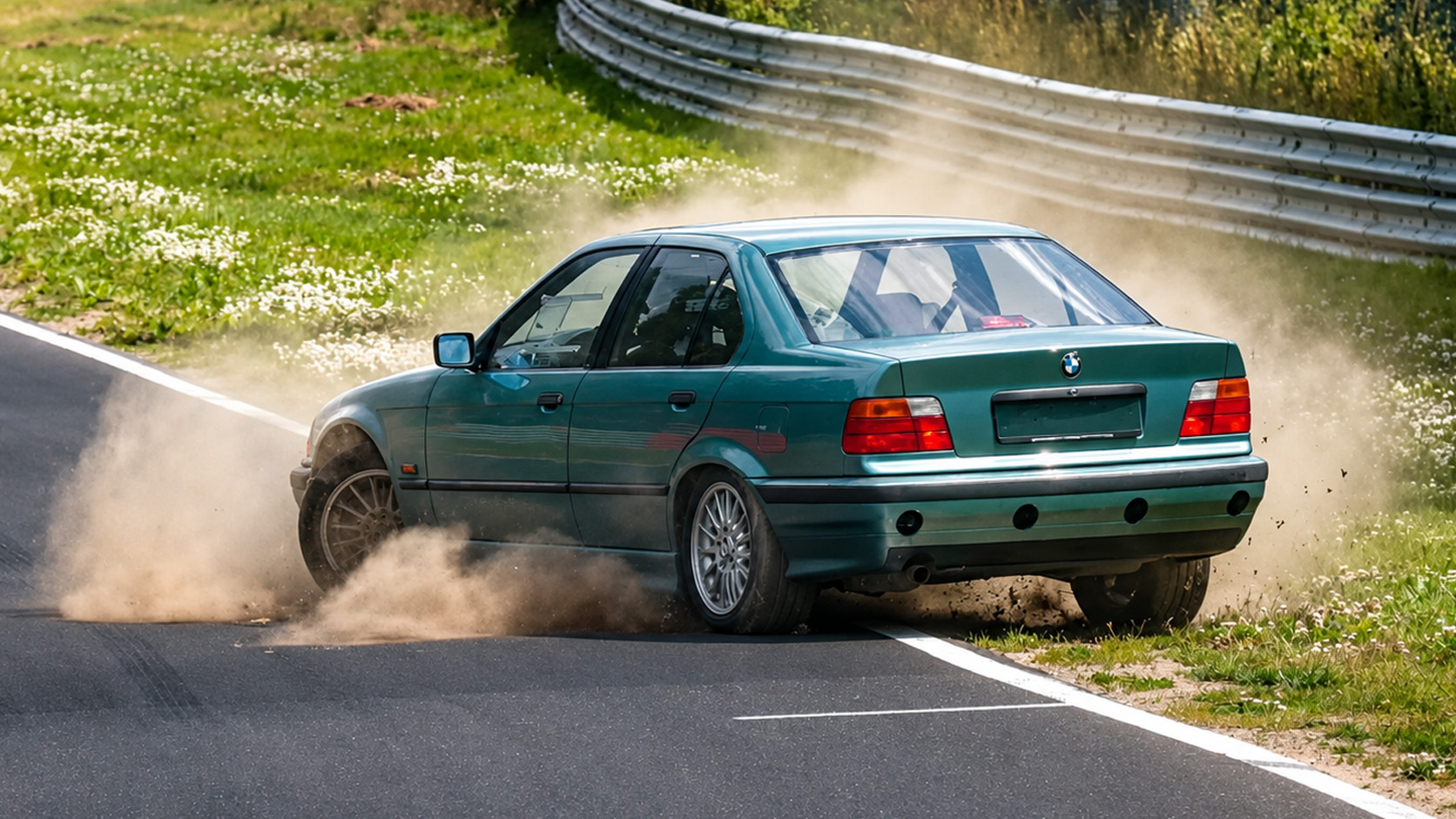 BMW-rijder spint na verlies van controle op hoge snelheid