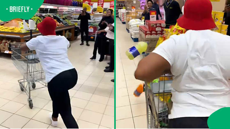 Woman leaves groceries on the floor during Shoprite trolley dash, SA ...