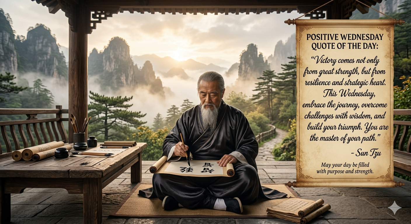Wednesday positive quote of the day by Sun Tzu: “The whole secret lies ...