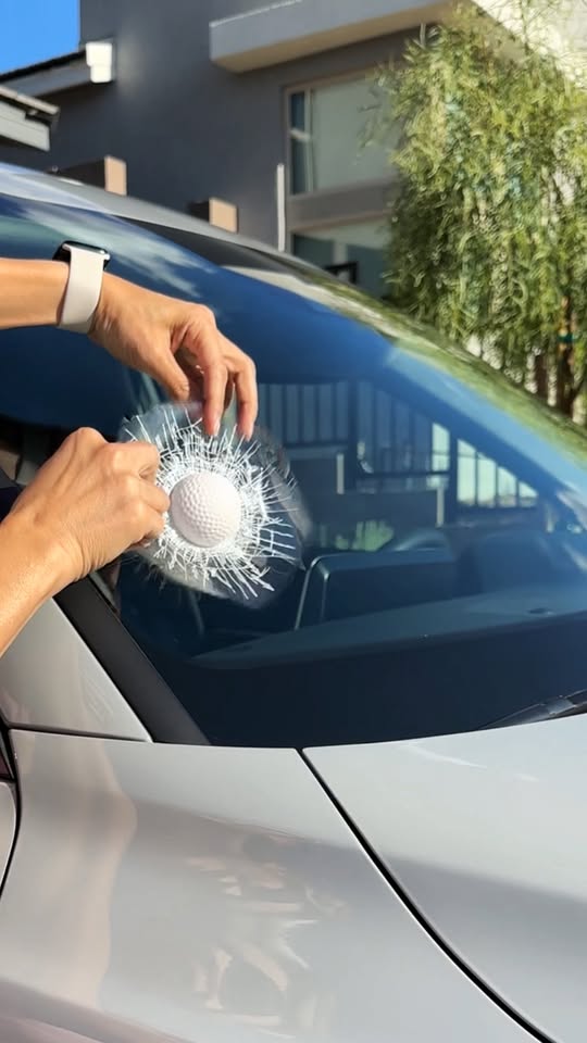 We pranked dad by pretending to break his new windshield