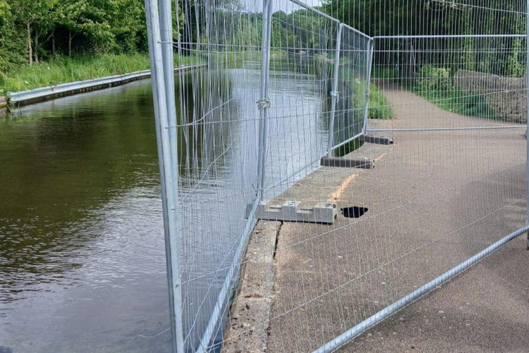 Lancaster Canal towpath closed at Lune Aqueduct after sinkhole appears