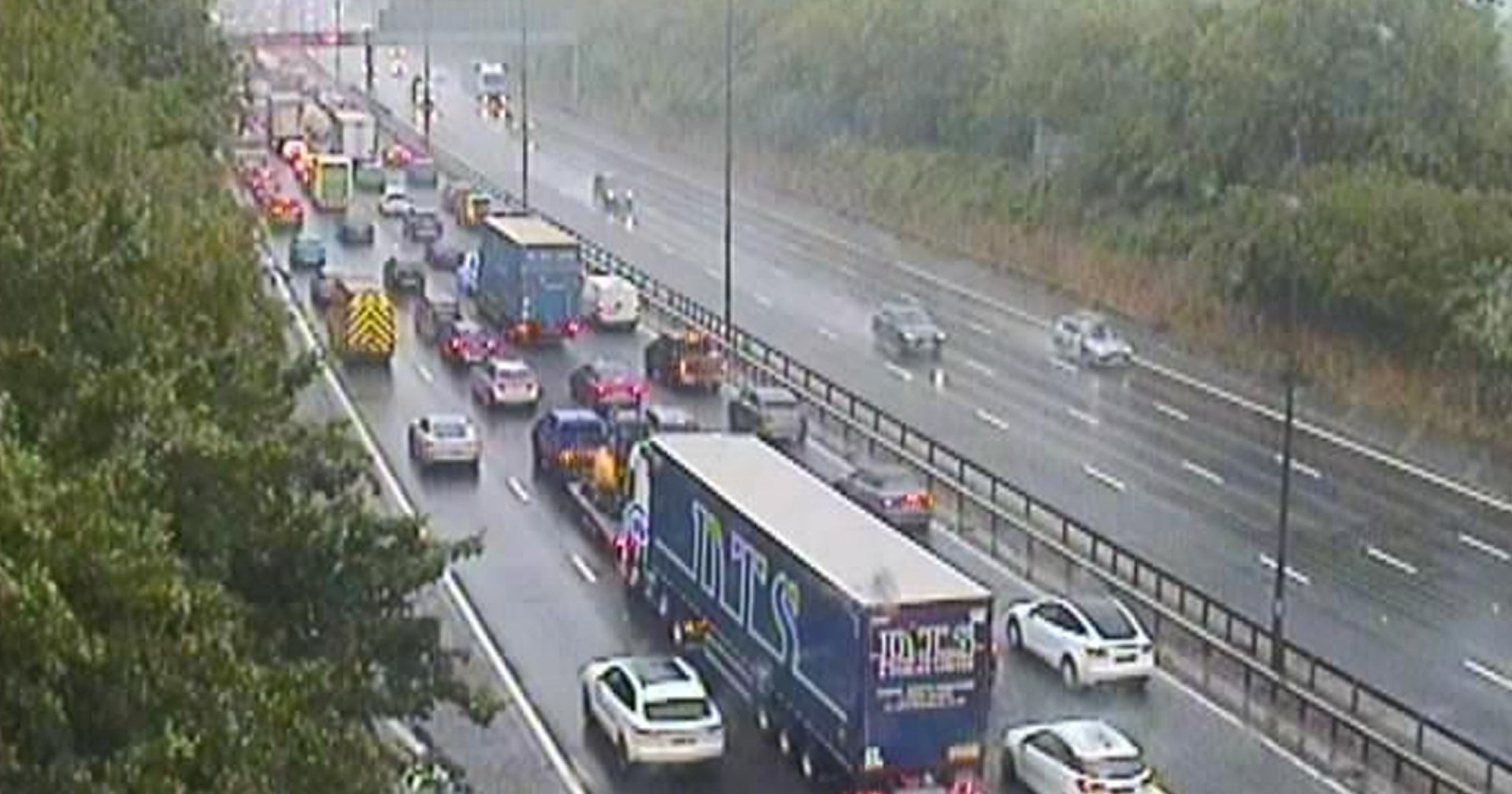 Overturned car on M25 causes major traffic on Tube strike day