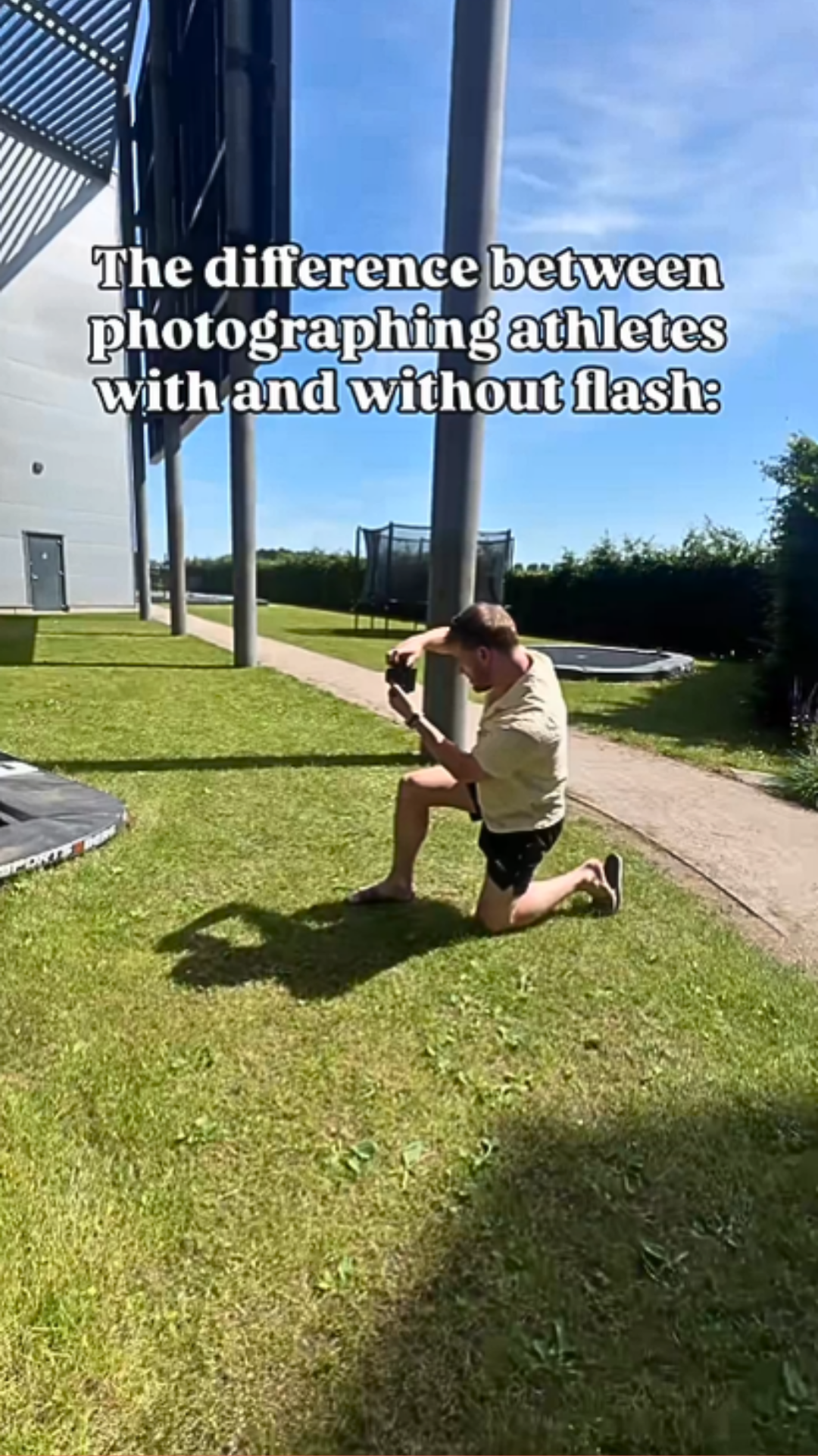 Athlete photography with and without flash