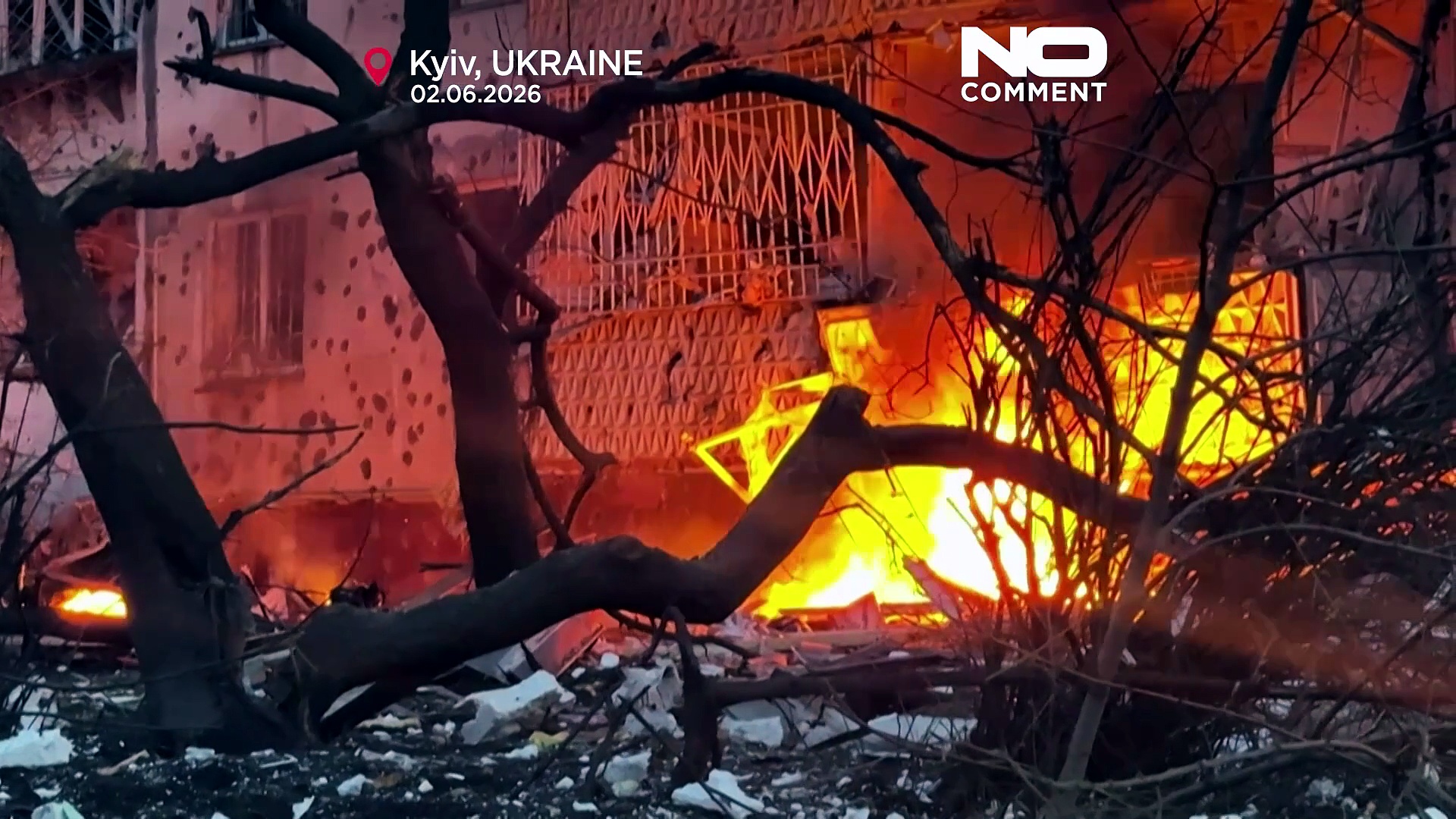 Kyiv residents shelter underground during Russian attack