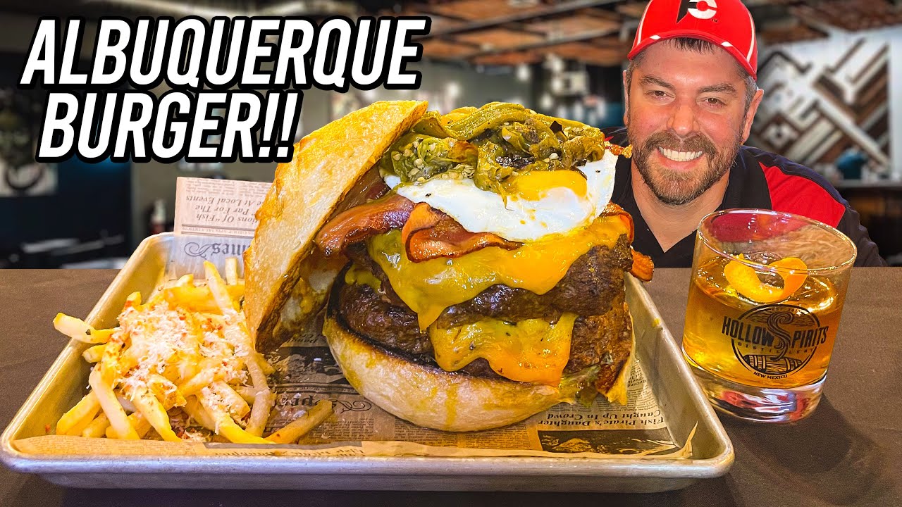 He tries to survive the Belly Buster double cheeseburger challenge
