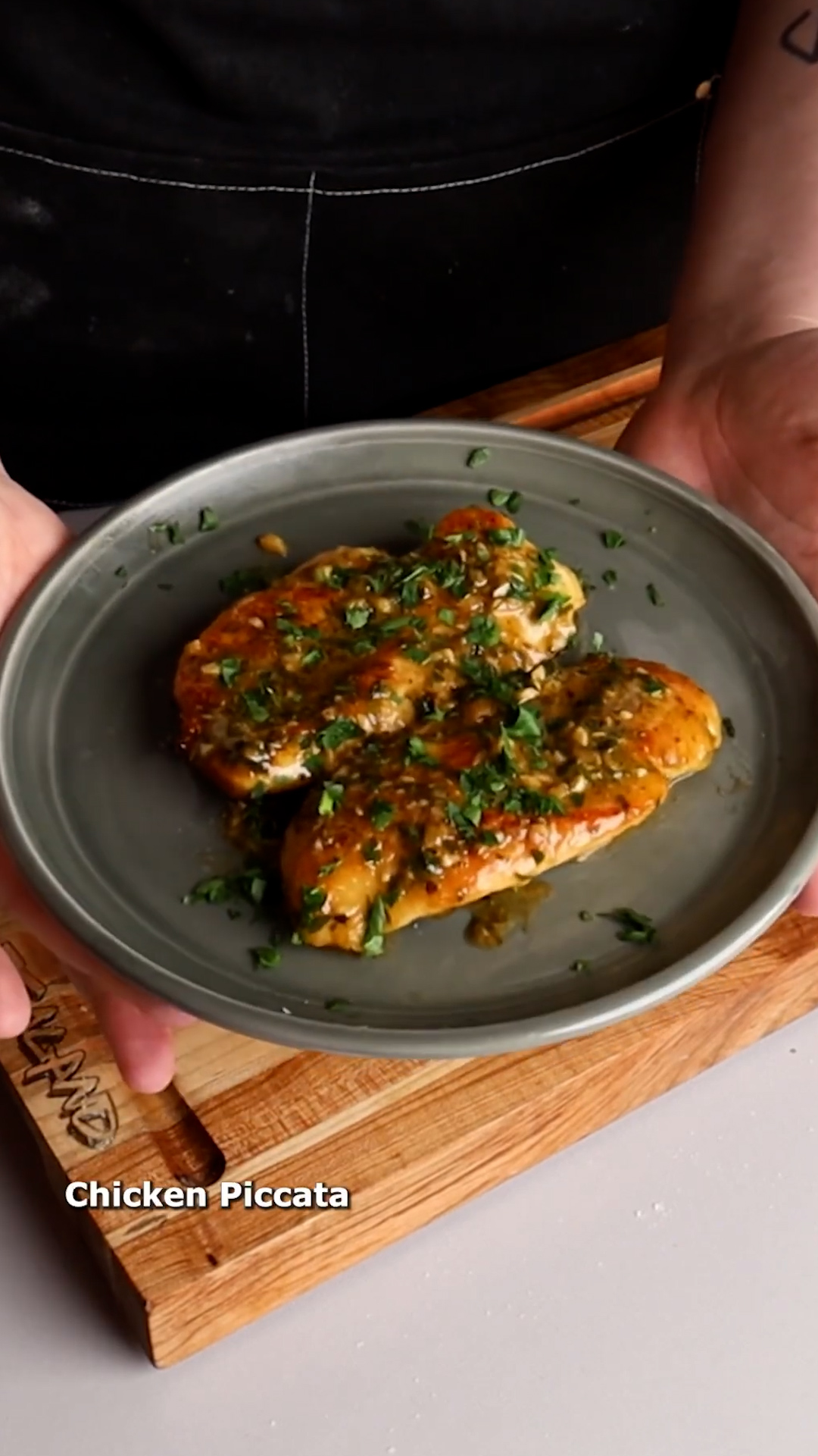 Pan-fried chicken piccata with bright lemon caper sauce