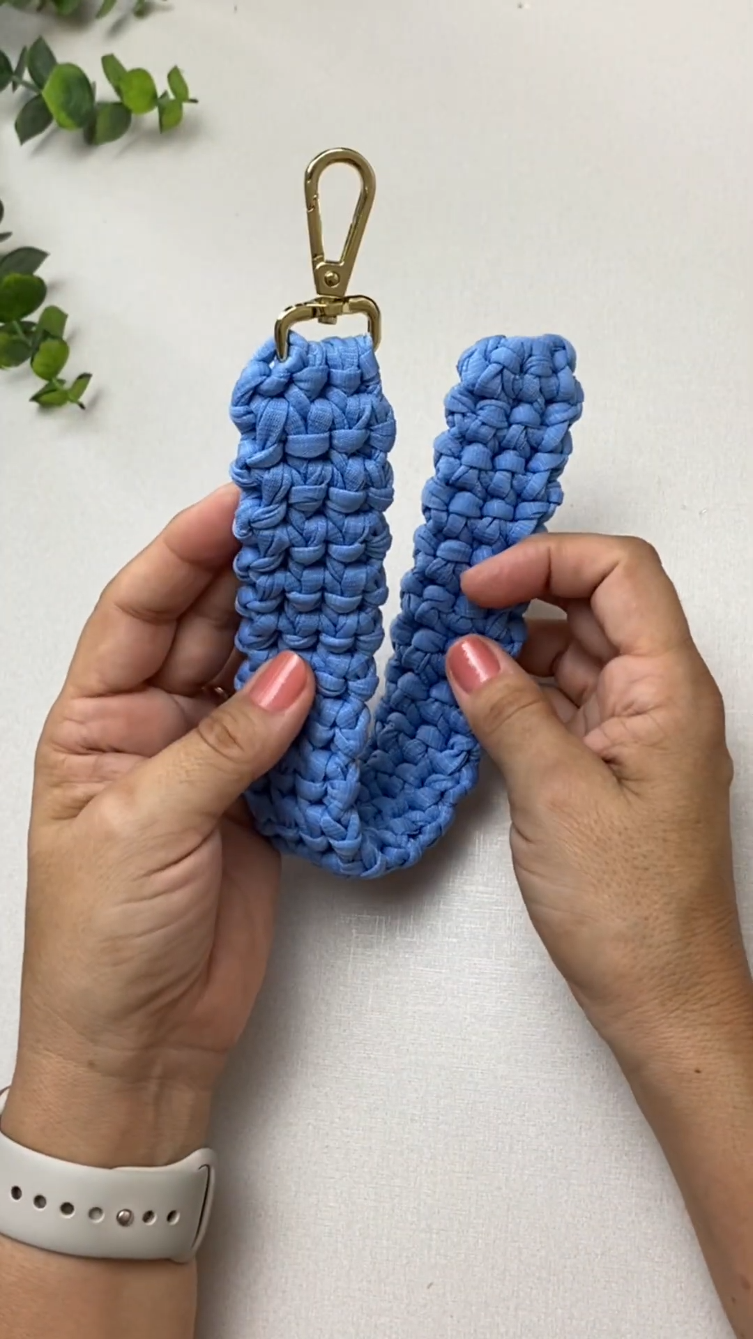 Alça de crochê para bolsas ponto baixo duplo