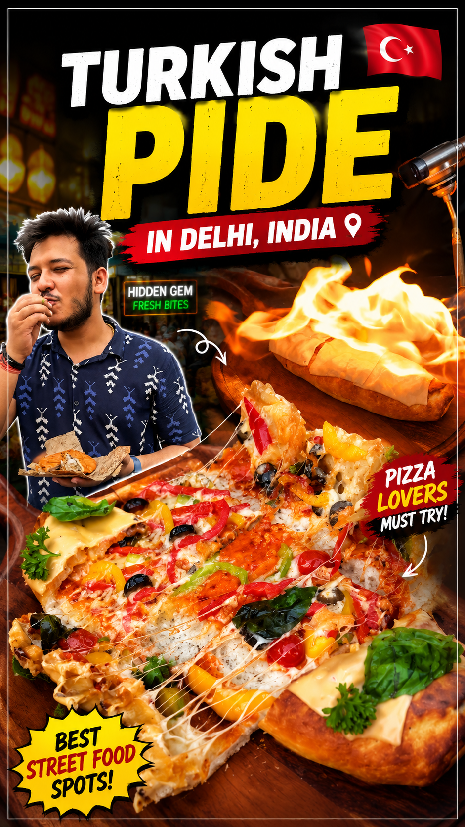 Turkish pide in Delhi, India | Best street food spots for pizza lovers ...
