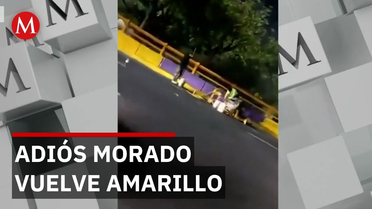 CDMX repinta infraestructura amarilla tras polémica por color morado ...