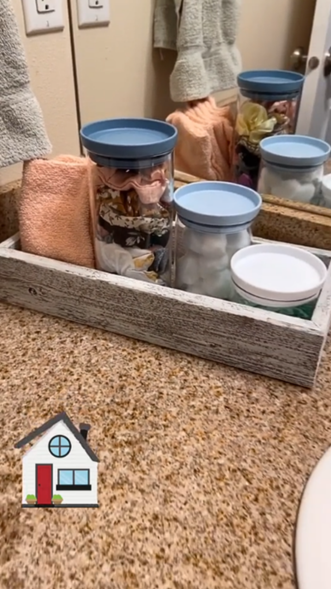 Bathroom counter storage container organization ideas