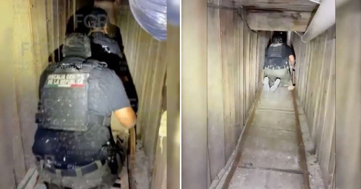 Secret Tijuana-San Diego tunnel with lighting and transport system ...
