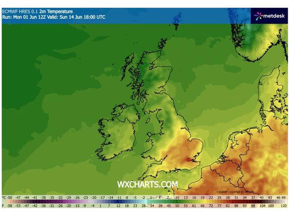 UK hot weather maps turn dark red as 28C scorcher to roast 2 counties