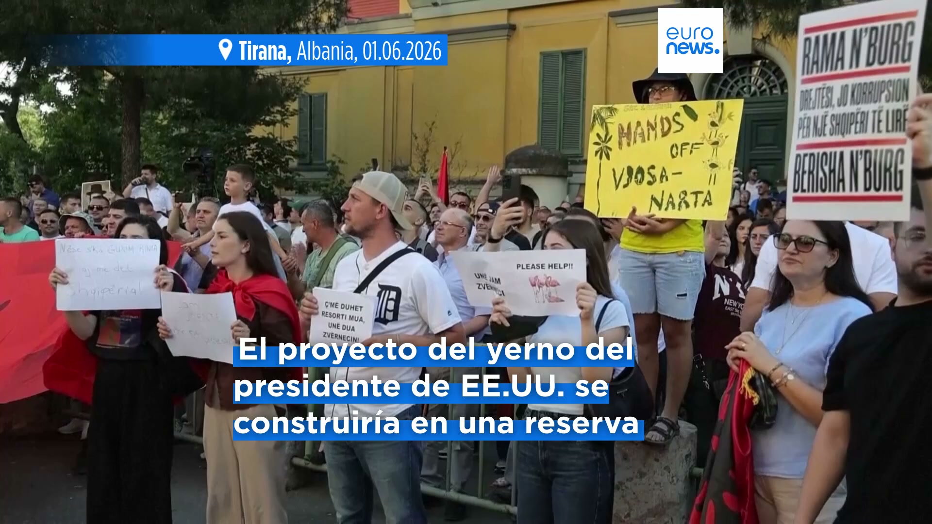 Miles protestan en Tirana contra el proyecto de lujo de Jared Kushner