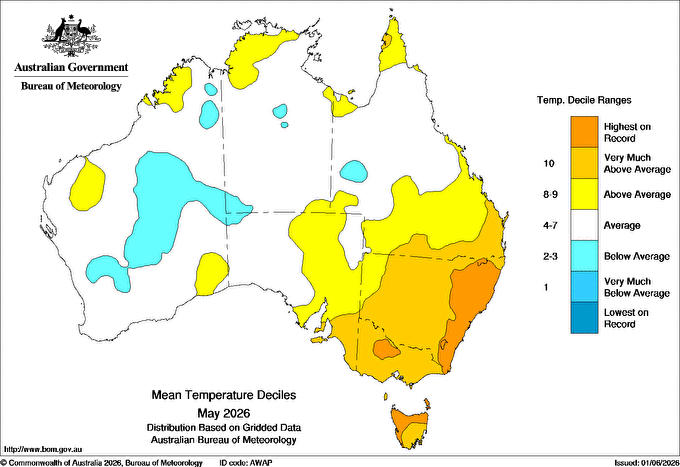 Warmest May on record for Tasmania and Hobart