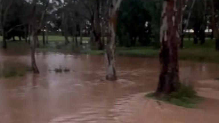 Severe weather warning as golf course floods