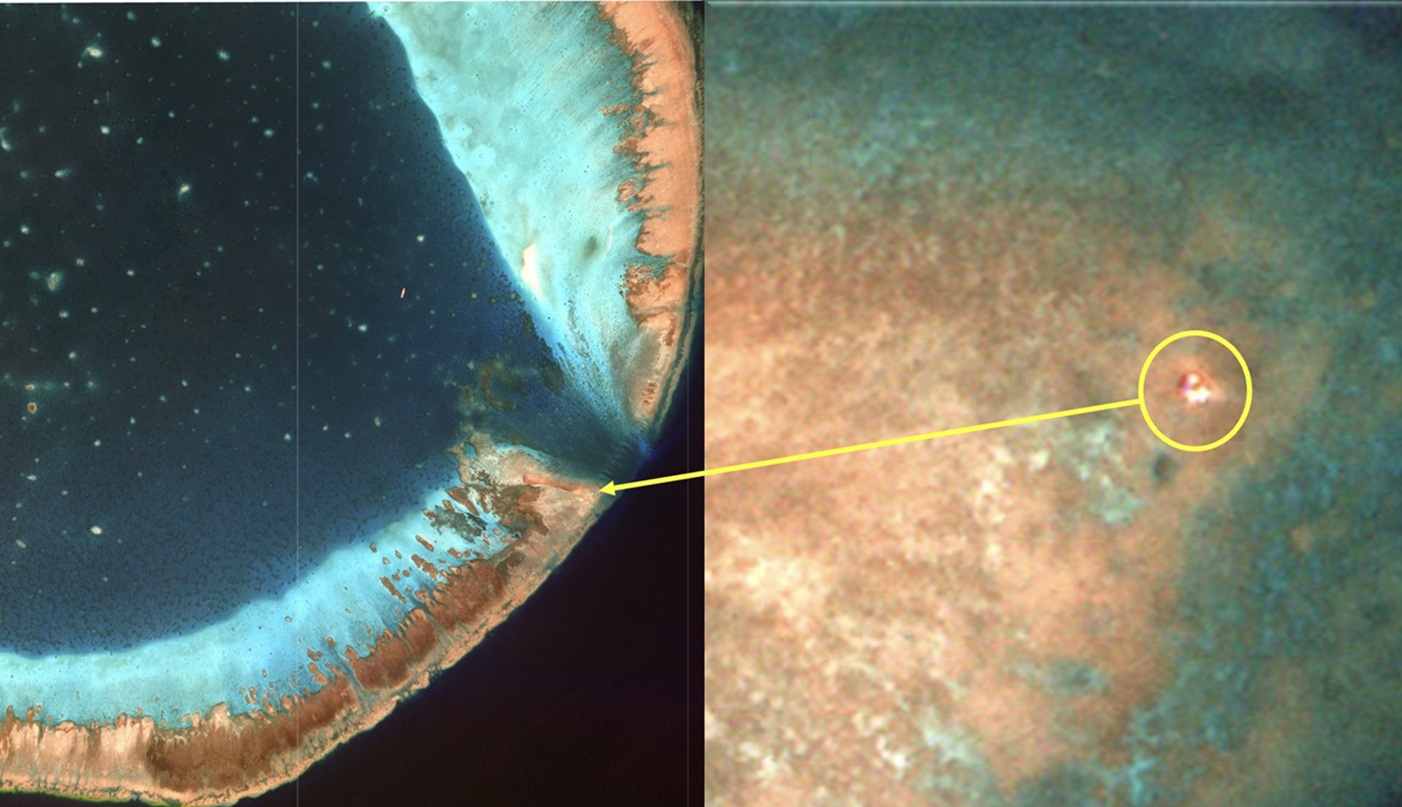 Satellite image shows possible Chinese structure on disputed reef