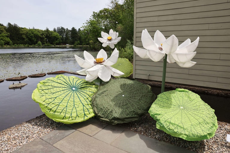 Massive fabric flowers take over Fuller Craft Museum until November