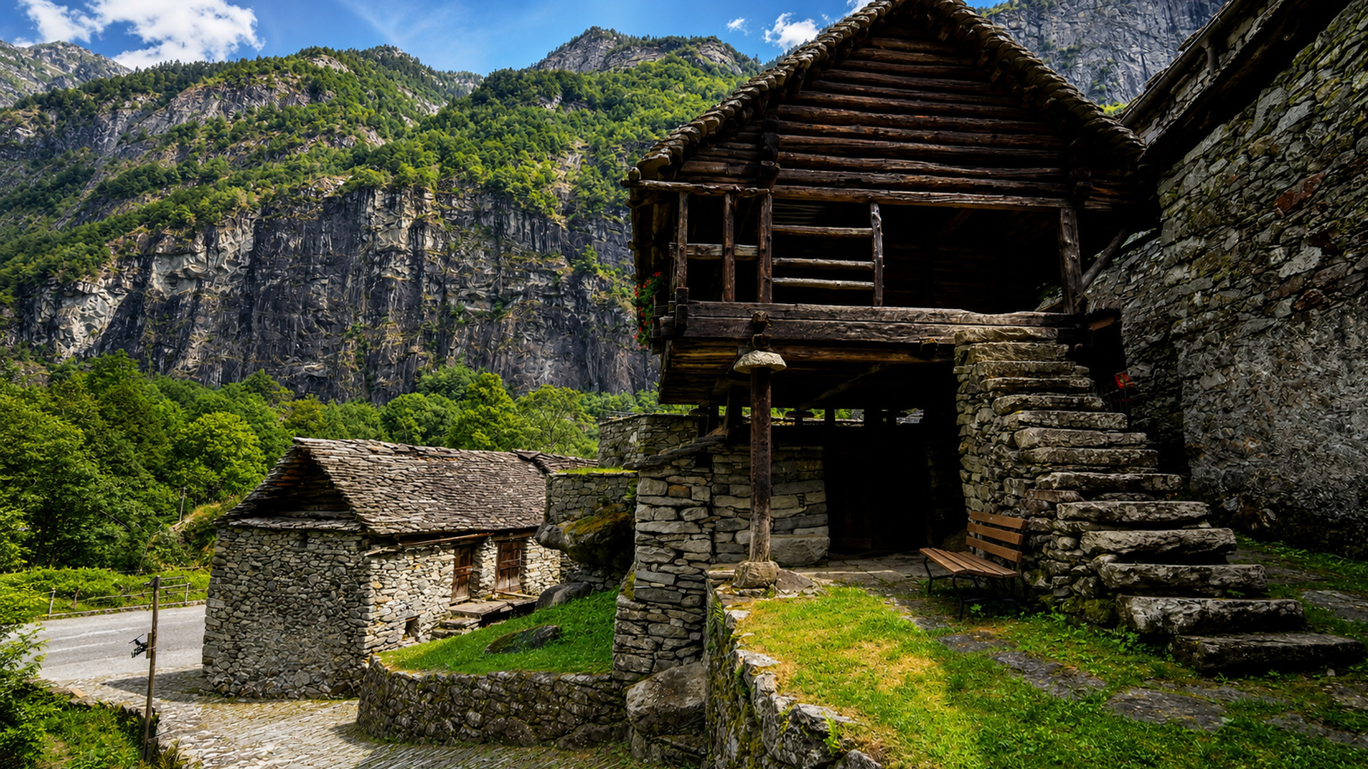 Sonlerto, Switzerland reveals the charm of a stone village (4K)