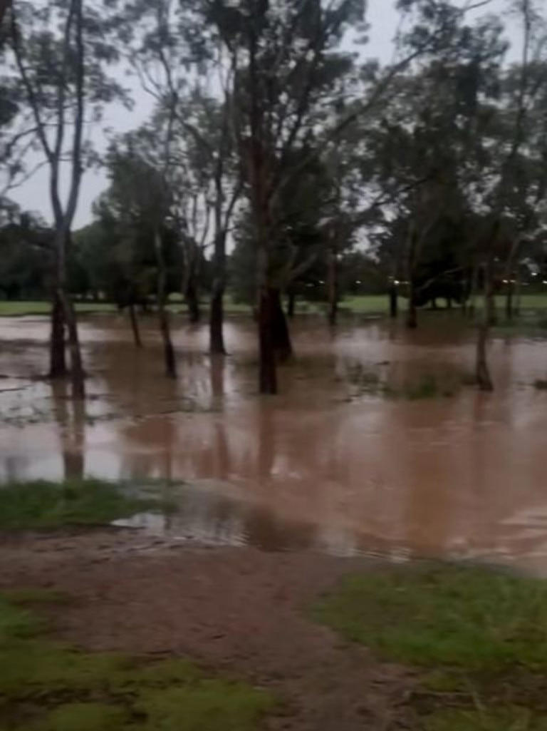 Severe weather warning as golf course floods