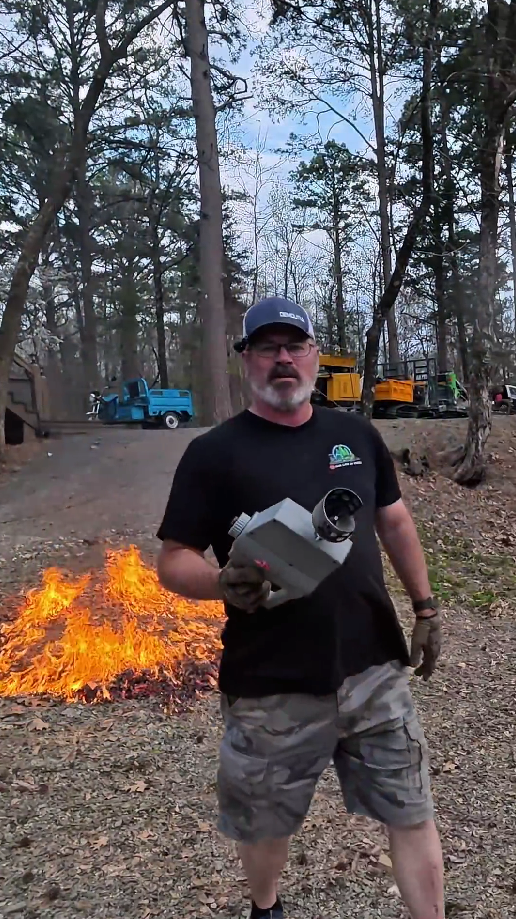 Testing my new flamethrower for the first time