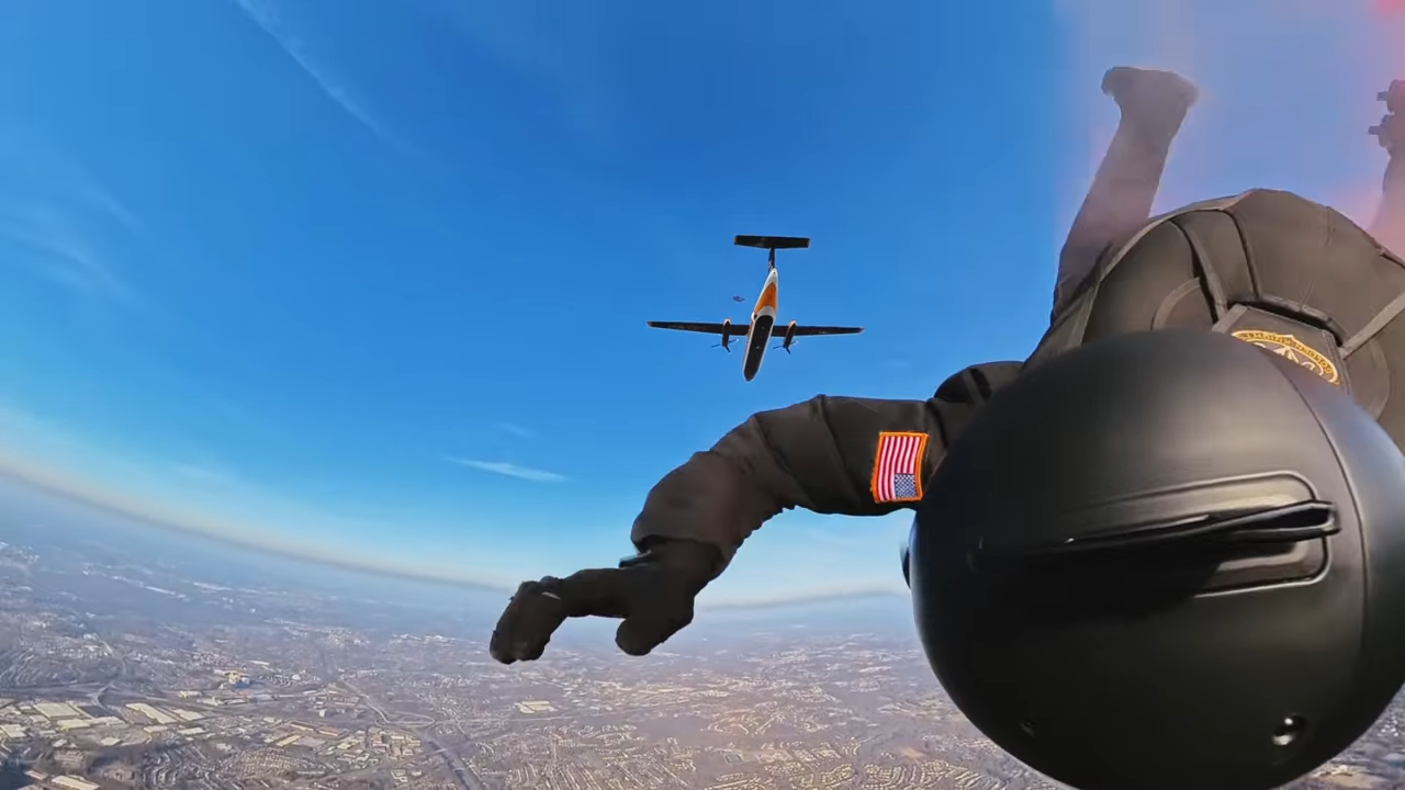 70,000 people watched them jump from 13,000 feet