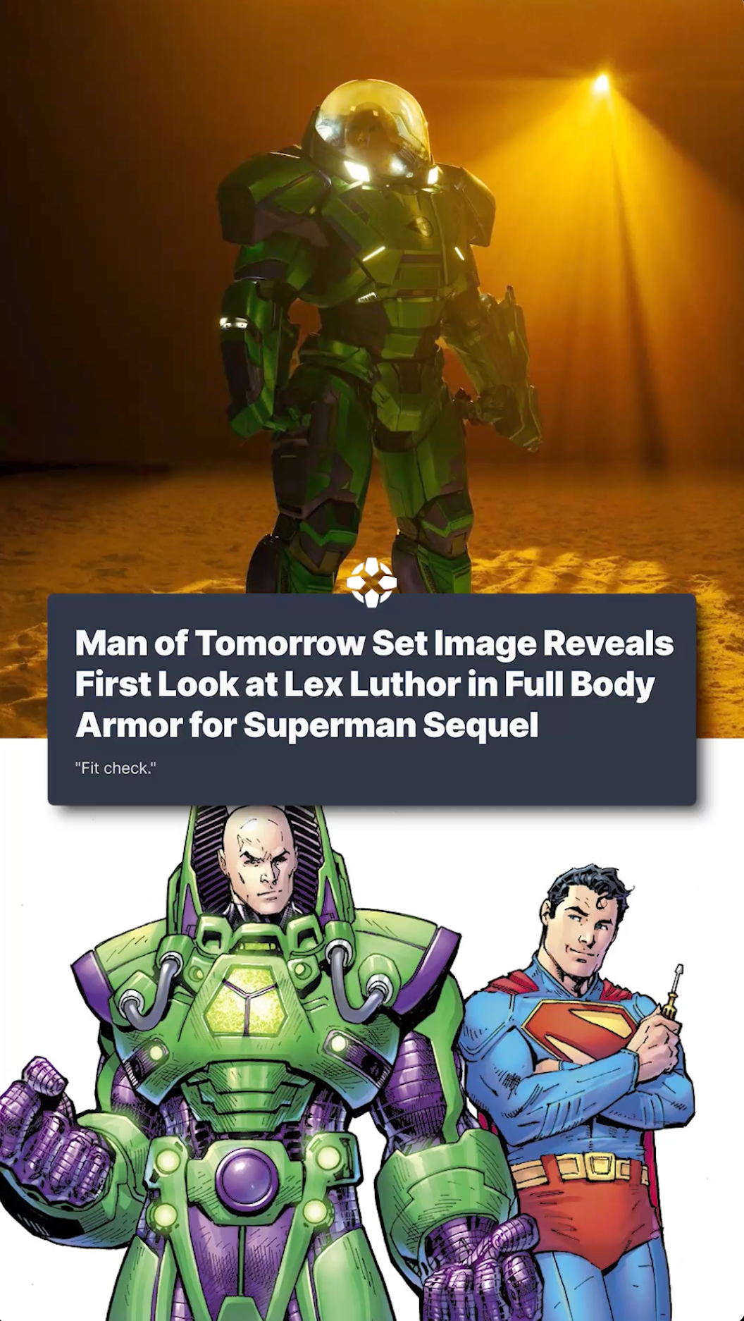 Man of tomorrow new image reveals first look at Lex Luthor in full body ...