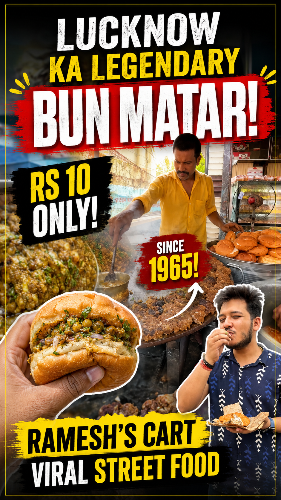 Bun matar Lucknow India: Rs 10 viral street food at Ramesh's cart since ...