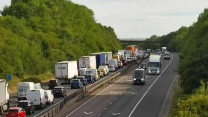 Motorcyclist dies after M11 crash on county border