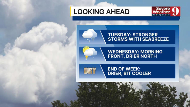 Central Florida braces for thunderstorms with gusty winds and heavy rain