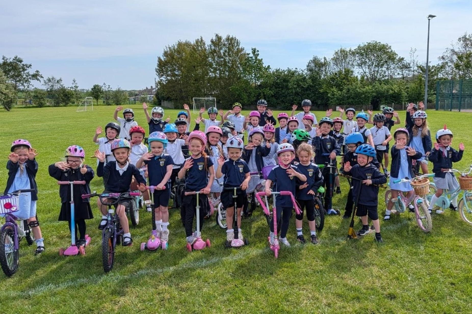 Northumberland pupils celebrate walk to school benefits during special week
