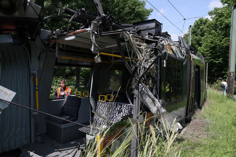 Berlin tram crash: 20 people hurt as tram derails and carriage rips open