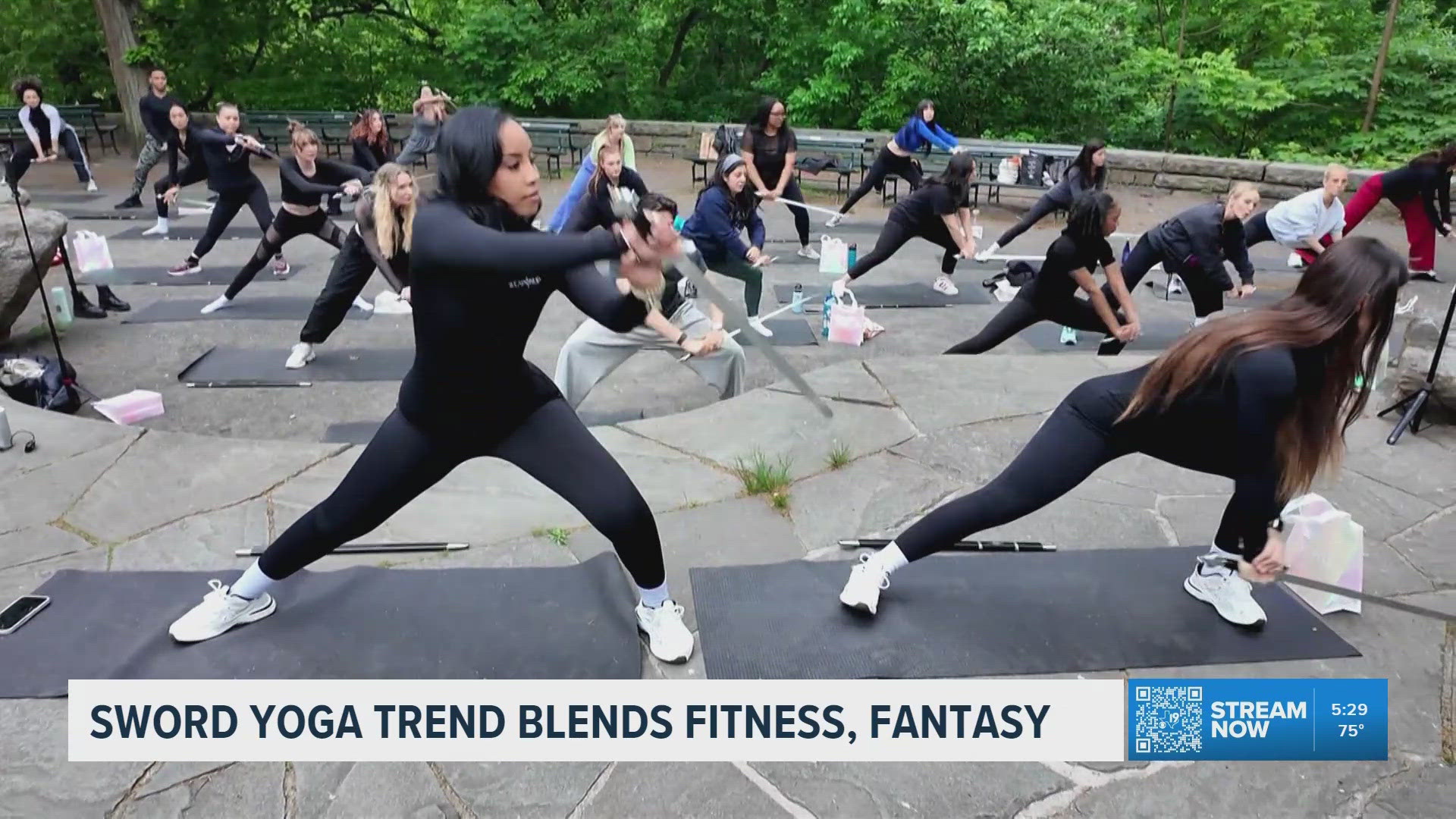 Sword-based fitness trend blends martial arts, yoga and fantasy