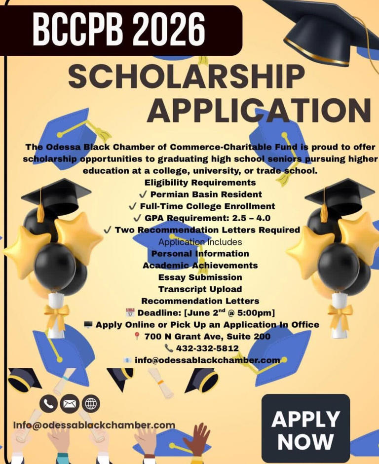 Odessa Black Chamber scholarship accepting applications for 2026