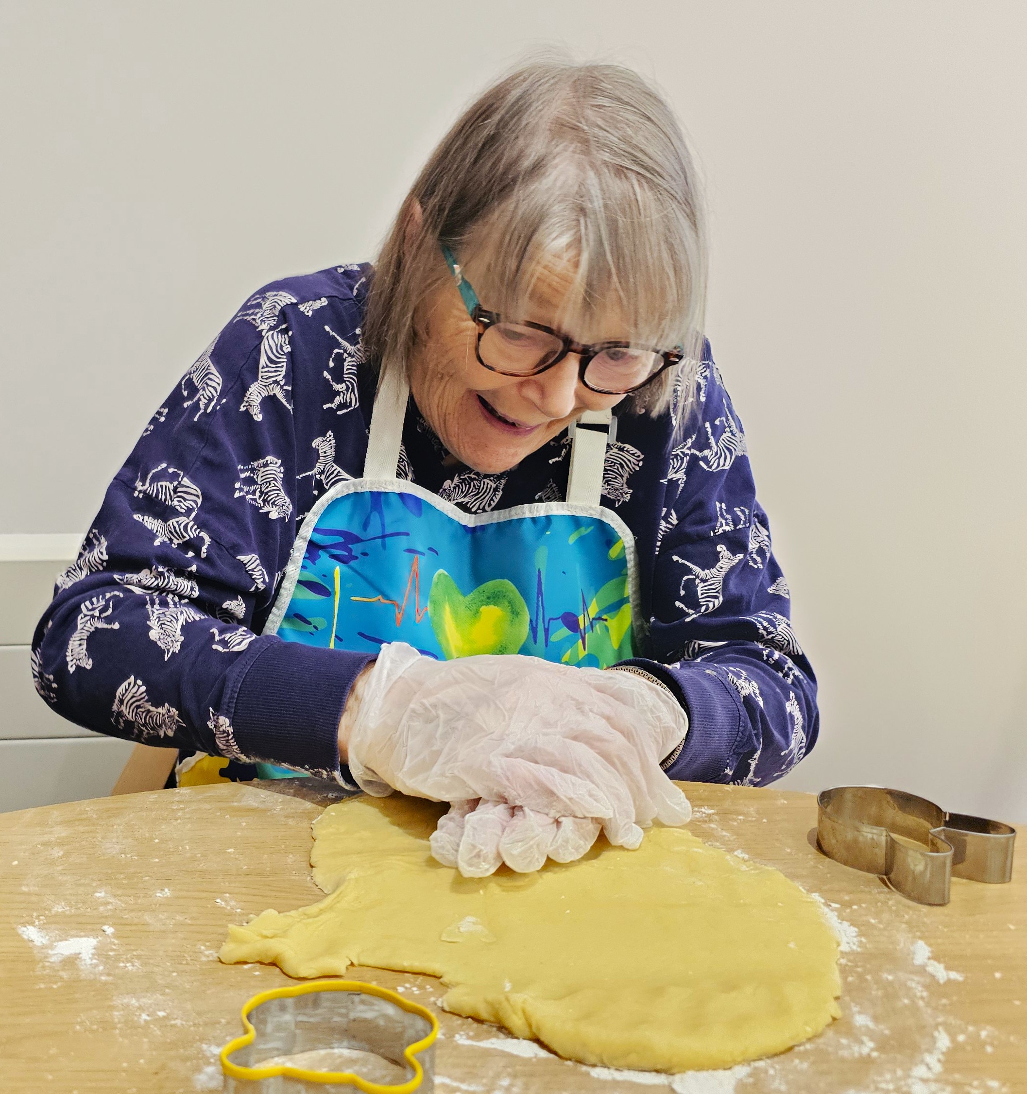 Elm Bank residents enjoy a sensory rich baking session