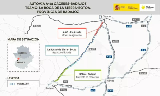 La autovía Badajoz-Cáceres avanza en el tramo entre Bótoa y La Roca de ...