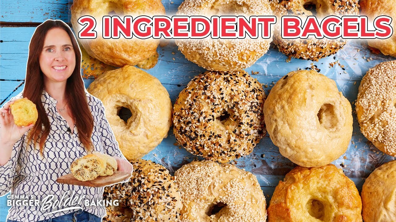 2-ingredient bagel recipe | No yeast, no rise, just bake!