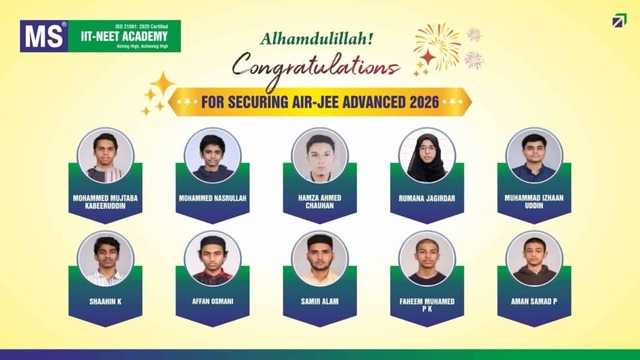 MS Education Academy students secure impressive results in JEE Advanced ...