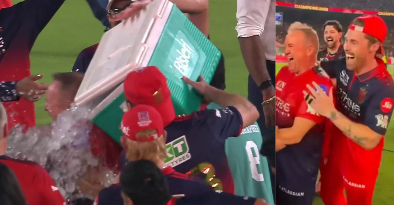 IPL 2026 [WATCH]: Tim David and Phil Salt empty ice bucket on Andy ...